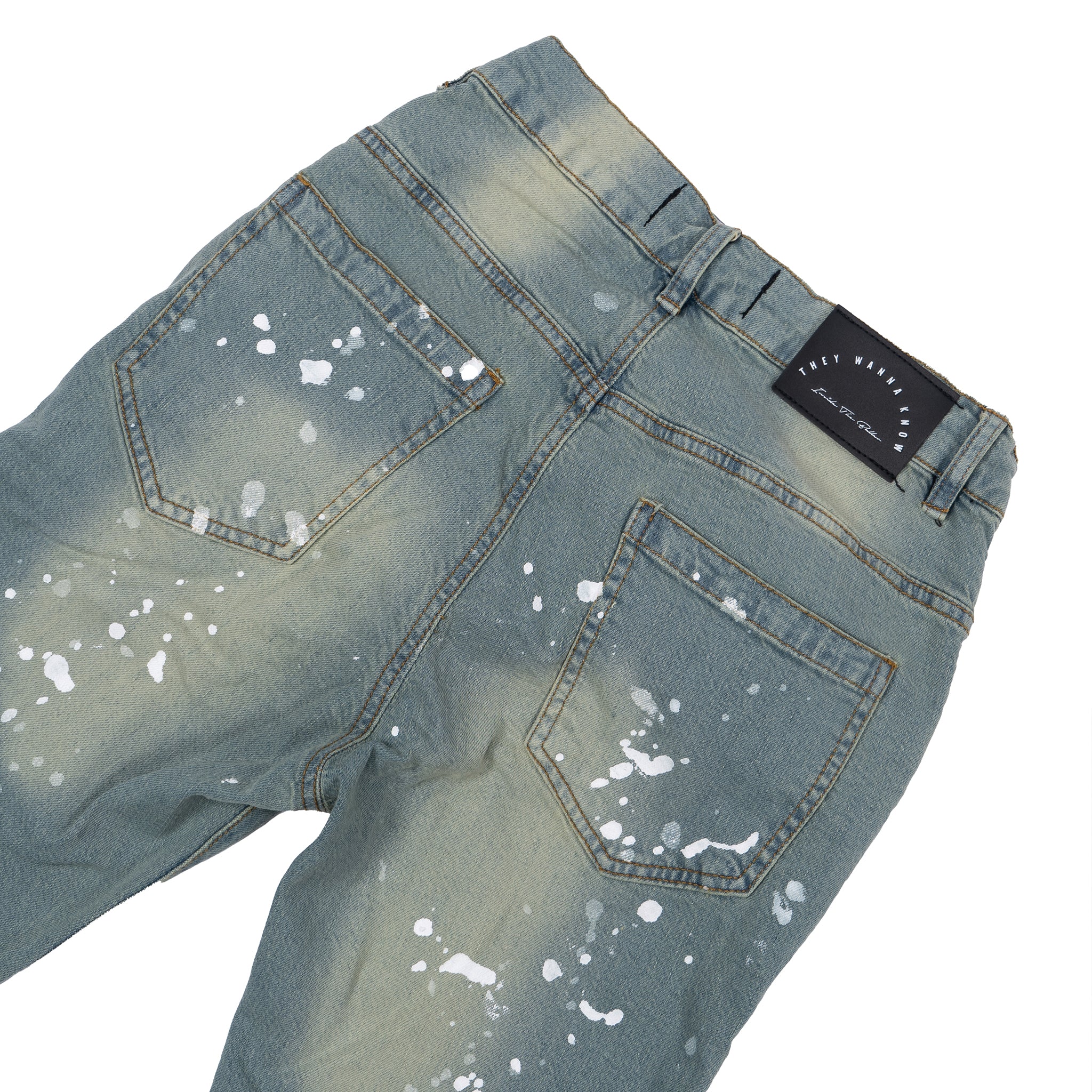 Ripped Baller Blue Distressed Paint Splash Jeans – INSIDE THE BALLER