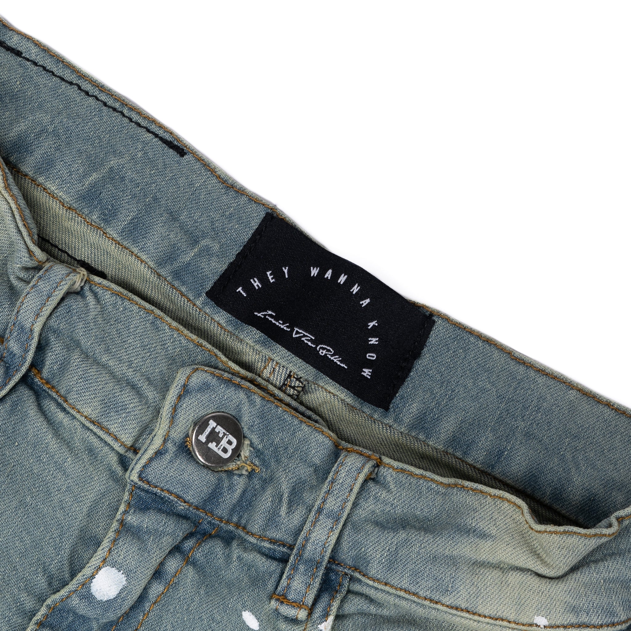 Ripped Baller Blue Distressed Paint Splash Jeans – INSIDE THE BALLER